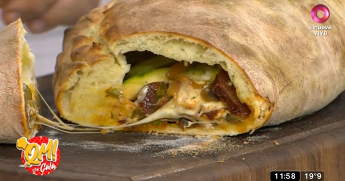 Calzone de queso con chorizo colorado | Canal 9