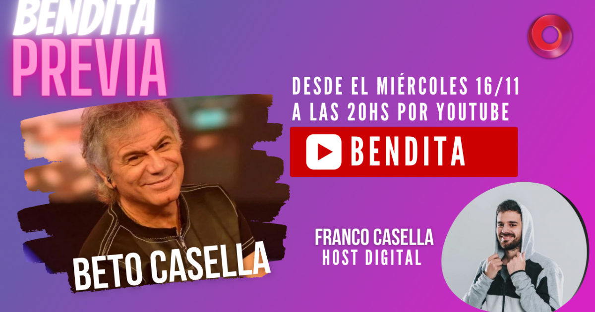 ¡Bendita Previa: Beto Casella inaugura los vivos de Youtube desde el ...