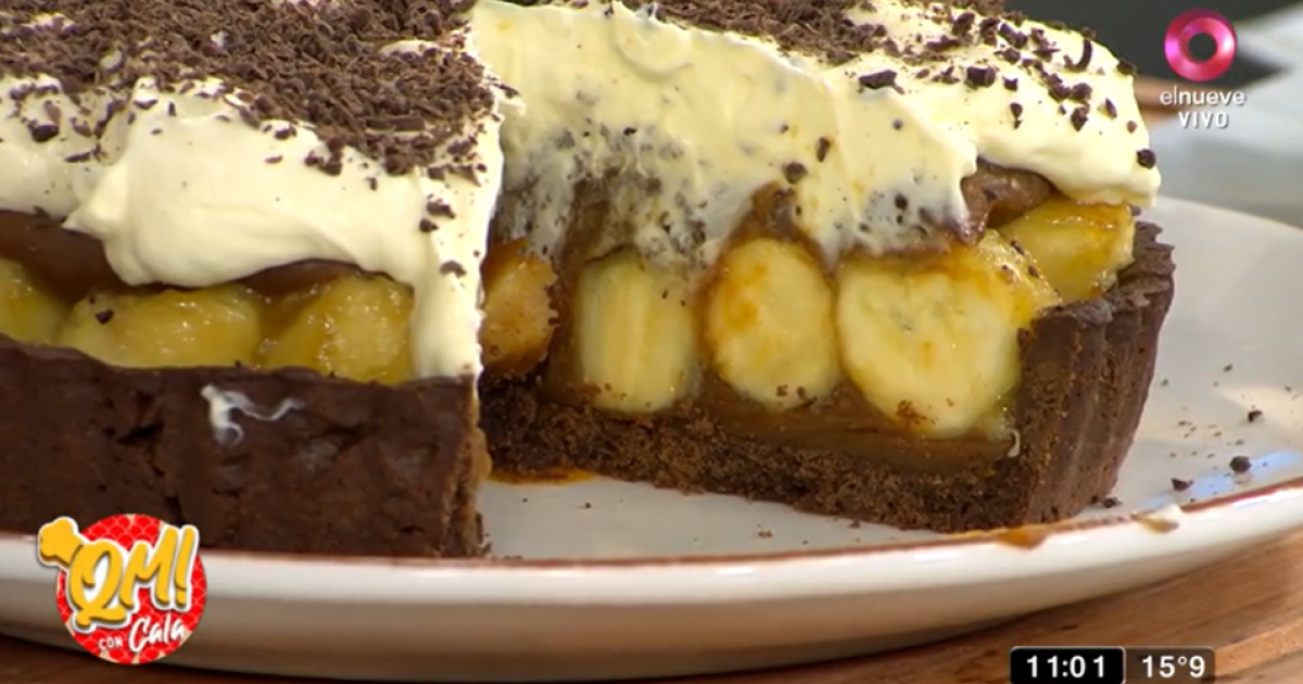 Tarta de bananas, dulce de leche y chocolate | Canal 9