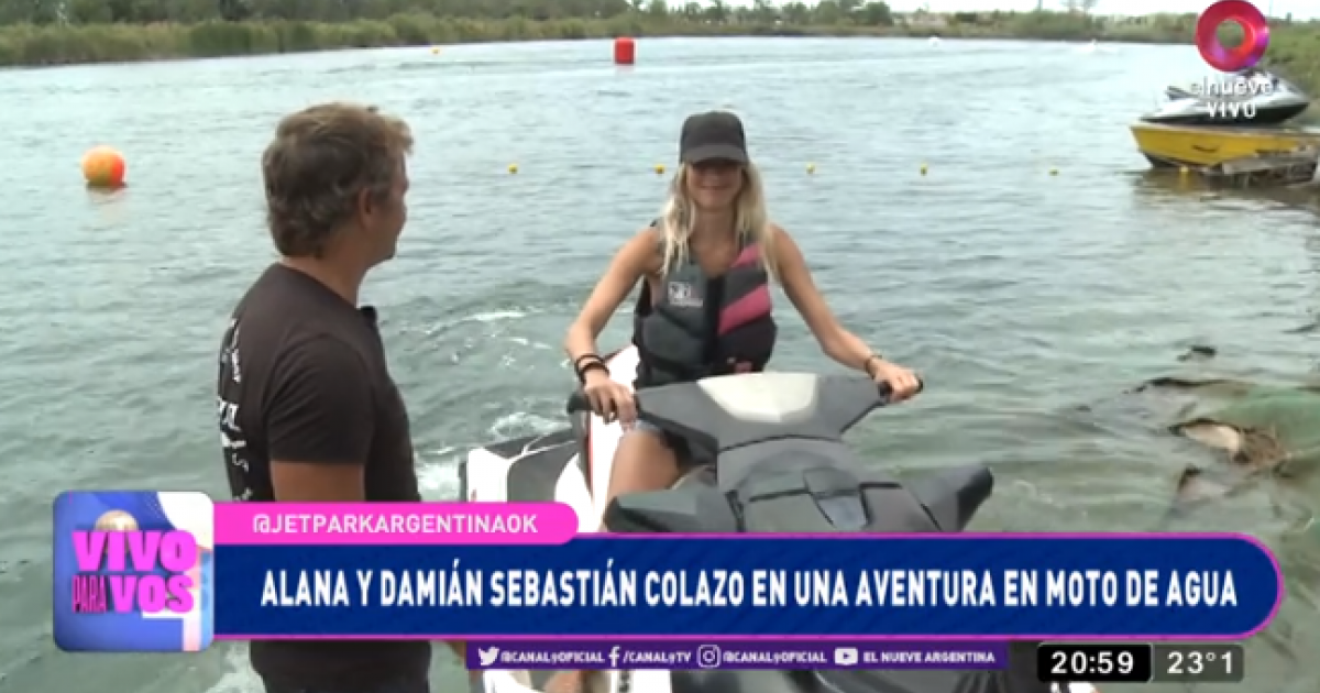 Alana y Damián Sebastián Colazo en una aventura en moto de agua | Canal 9