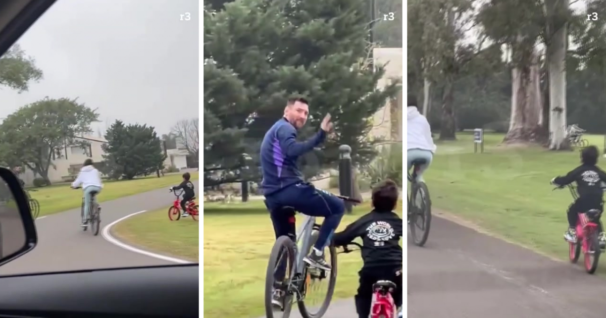 El video de Lionel Messi en bicicleta con su familia en el country en ...